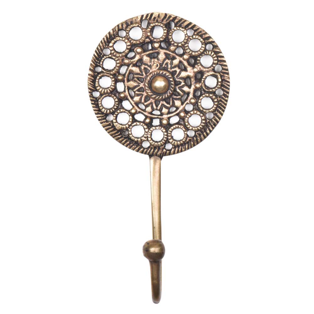 Knagg Gravert, Messing - 12cm